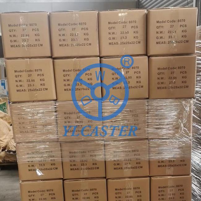 Ruota verde del camion di pallet del poliuretano del ferro senza pacchetti dei cuscinetti sul pallet-YLcaster