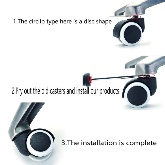 Recommended Office Chair Caster Wheels Set Of 5 Furniture White Nylon Caster