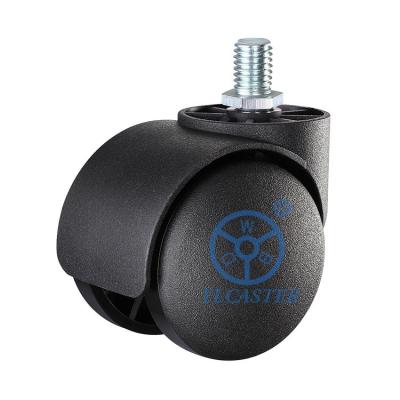 China 50mm Furniture Casters Solid Nylon Chair Wheels With M10x15mm Threaded Stem for sale