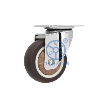 China Thermoplastic Rubber Caster Wheels 50x18mm Silent Wheel Swivel Plate For Sofas for sale