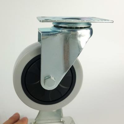 Китай 4" Grey Ball Bearing Wheel Swivel Plate Medium Duty Casters With Brakes For Hand Trolleys продается