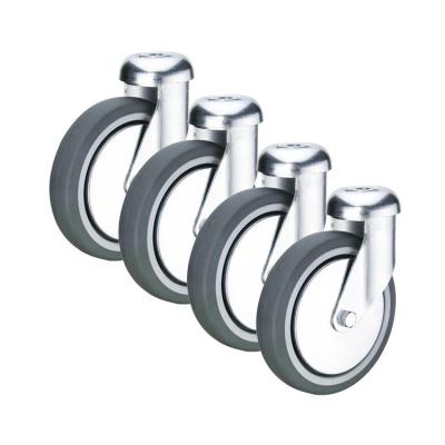 China 176lbs Loading 4 Inch Trolley Wheels , TPR Shopping Cart Replacement Wheels for sale
