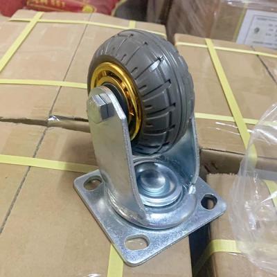 China 150mm Elastic Rubber Heavy Duty Casters With 462lbs Loading Swivel Plate for sale