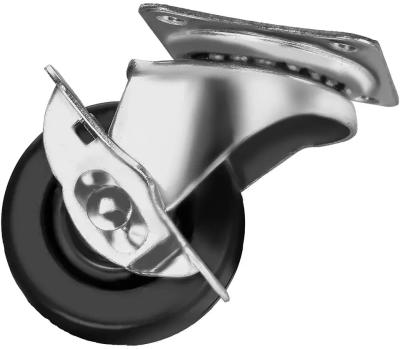 China Zinc Plated Indoor Rubber Casters 2 Inches Wheel Diameter 46mm Wheel For Heavy Duty Movement for sale