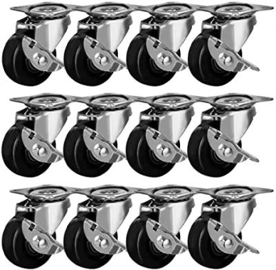 China Non Marking Steel Cover Casters 100 Lbs Load Rubber Wheels for Indoor Applications for sale