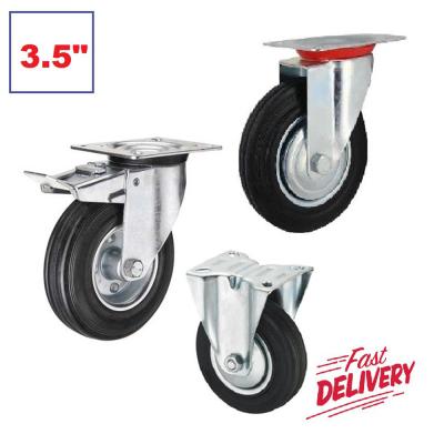China 46mm Non Marking Cast Iron Rubber Casters Wheels Strong 264lbs Load Capacity for sale