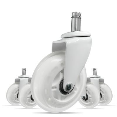 China 5 Pack 3 Inch White Office Chair PU Swivel Half Transparent Furniture Caster Wheel for sale