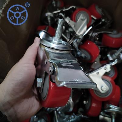 China Double Ball Bearing Heavy Duty Rubber Caster Wheel 8 Inch and Sturdy 3 to 8 Inches Diameter Perfect for Industrial Carts for sale