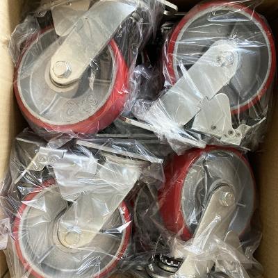 China Heavy Duty Rubber Casters with Steel Rubber Wheel Material Load Capacity 100 to 300 KG Indoor Outdoor Mobility Equipment for sale