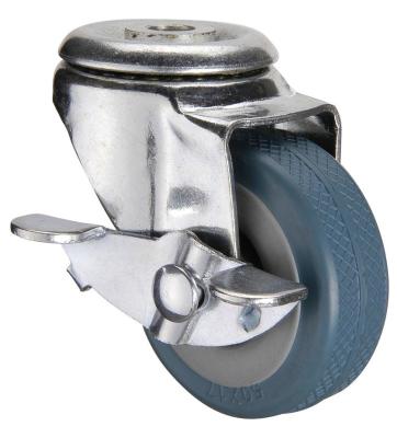 China Steel Housing Heavy Duty Rubber Caster Wheel 8 Inch Double Ball Bearing Durable Industrial Grade Load Capacity for sale