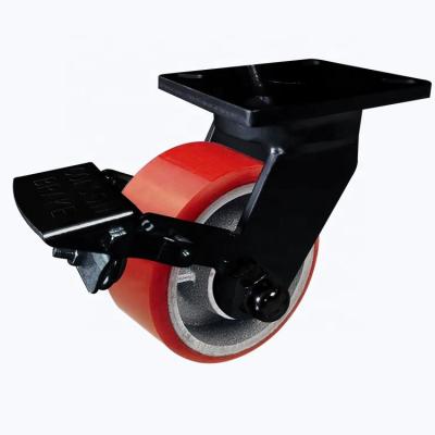 China Single Wheel pu caster wheel offering mounting size 3.75 X 2.75 inches caster for industrial carts equipment and material handling needs for sale
