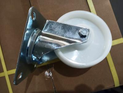 China White Wheel Medium Duty Casters Overall Height 5 3 4 Inch Side Lock Brake Type Strong Durable Equipment Mobility Casters for sale