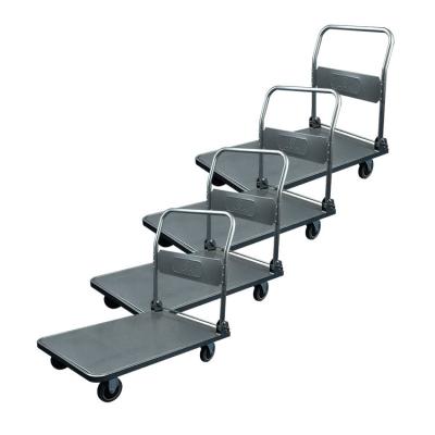 China 330lbs Capacity Foldable Platform Trolley Four Casters Wheels Folding Cart for sale