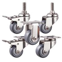 China 1.5inch Rustproof 66lbs Loading TPR Fixed Caster Wheels for sale