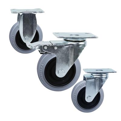 China 125mm TPR Ball Bearing Furniture Casters , 220lbs Capacity Medium Duty Caster Wheels for sale