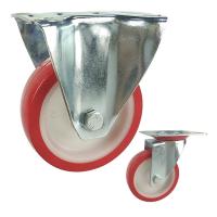 China Red 198lbs Capacity 5 Polyurethane Casters With Threaded Stem for sale