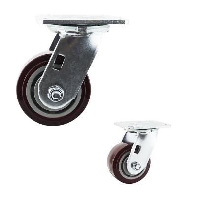 중국 440LBS PP 핵심 회전 고리판 과중한 업무 PU 100 밀리미터 캐스터휠 판매용