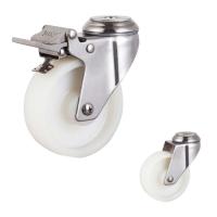 China Solid  4 Inch Wheel Threaded Stem Rotating Trolley Wheels for sale