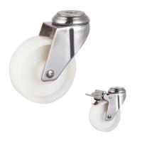 China Solid  4 Inch Wheel Threaded Stem Rotating Trolley Wheels for sale