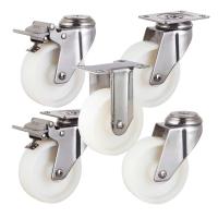 China Solid  4 Inch Wheel Threaded Stem Rotating Trolley Wheels for sale