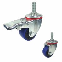 China 30mm 2 Inch High Capacity Blue TPR M12 Threaded Stem Caster for sale