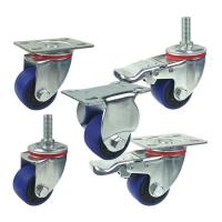 China 30mm 2 Inch High Capacity Blue TPR M12 Threaded Stem Caster for sale