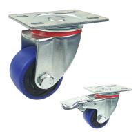 China 30mm 2 Inch High Capacity Blue TPR M12 Threaded Stem Caster for sale