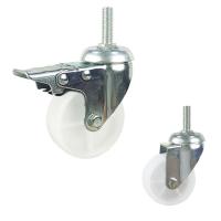 China White Threaded Stem Rotating Head 4 Inch Caster With Pressed Bracket for sale