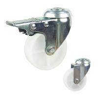 China White Threaded Stem Rotating Head 4 Inch Caster With Pressed Bracket for sale