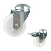 China White Threaded Stem Rotating Head 4 Inch Caster With Pressed Bracket for sale