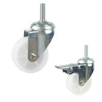 China White Threaded Stem Rotating Head 4 Inch Caster With Pressed Bracket for sale