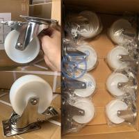 China 5 Inch SS Casters With Side Lock Solid Nylon Plate Casters Customize for sale