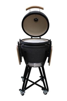 Cina Griglia Kamado in ceramica da 20 pollici, griglia a carbone, colore nero opaco, 51 cm, con carrello e tavolini in vendita