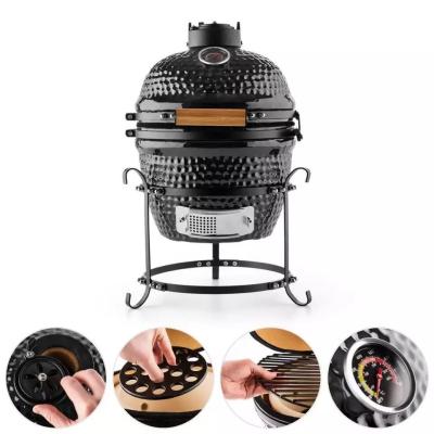 Cina Griglia in ceramica per barbecue a carbone da 13 pollici da 32 cm nera per esterni in vendita