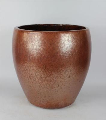 Cina Vasi per piante da esterno in ceramica grigia rotonda 16'' 20'' 25'' in vendita
