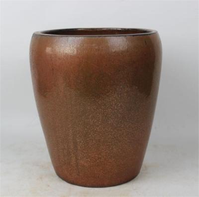 Cina Vaso da esterno in ceramica smaltata di forma rotonda ad alta cottura in vendita