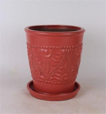 Cina Vasi da interno in ceramica smaltata con piattino da 6 pollici e 8 pollici in vendita