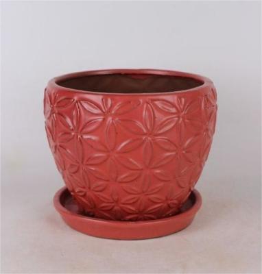 Cina Vasi da interno in ceramica per interni da 6 pollici e 8 pollici con piattino smaltato in vendita