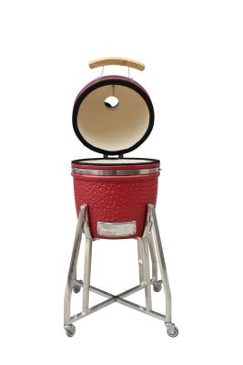 Cina Griglia in ceramica per barbecue Kamado da 15 pollici da 39 cm con carrello e tavolini laterali in vendita