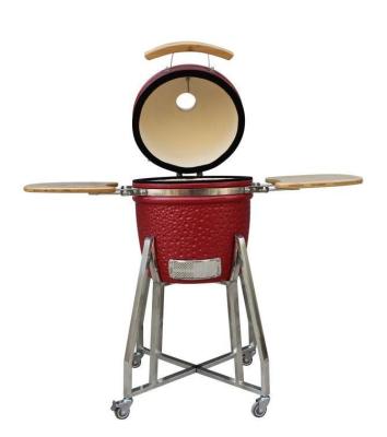 Cina Barbecue all'aperto in ceramica Kamado ad alto grado di resistenza al fuoco rosso 39 cm 15 pollici in vendita