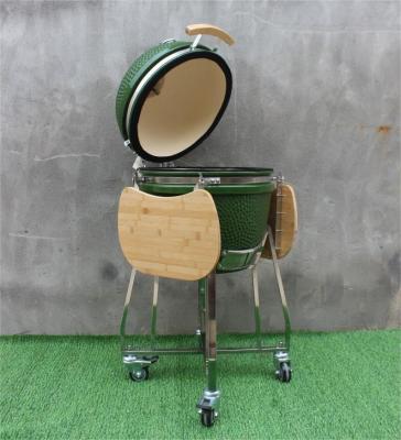 Cina Griglia Kamado da esterno 48 cm 18 pollici colore verde acciaio inossidabile in vendita