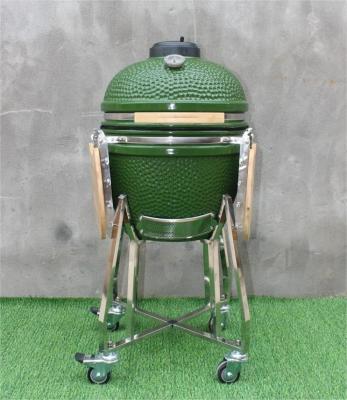 Cina Colore verde 48 cm Kamado 18 pollici grill utensili da cucina in ferro rivestito nero in vendita