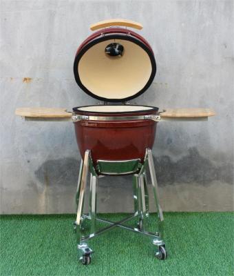 Cina Griglia per barbecue Kamado da 18 pollici fumatore in ceramica colore rosso tropicale 48 cm in vendita