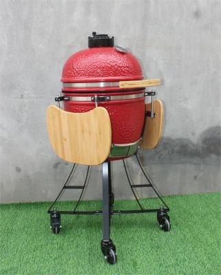 Cina Bollitore in ceramica da 17 pollici BBQ colore rosso reale 44 cm con carrello e tavolini in vendita