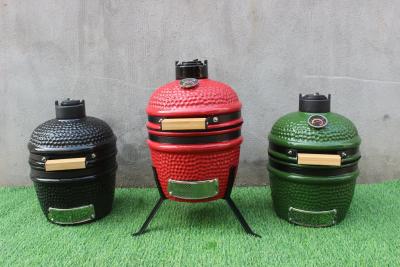 Cina Colore verde 13 pollici Kamado Grill Utensili da cucina Ferro rivestito nero in vendita