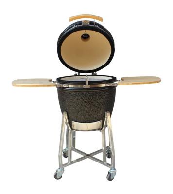 Cina Outdoor Charcoal Ceramic Kamado Grill  22 Inch Black Color Stainless Steel in vendita