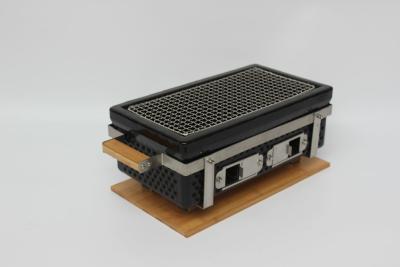 Cina Grigliere a carbone ceramico Hibachi Grigliere rettangolare in nero in vendita