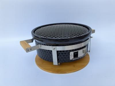 Cina Grigliato a carbone ceramico Hibachi Grigliato rotondo in nero in vendita