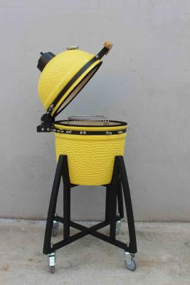 Cina Ceramica 16 pollici Kamado Grill Carboncino Limone Colore 40cm Con carrello E senza tavoli laterali in vendita
