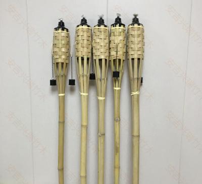 China 180cm Natural Bamboo Torch Bamboo Tiki Torches For Garden Lighting Luau Party for sale